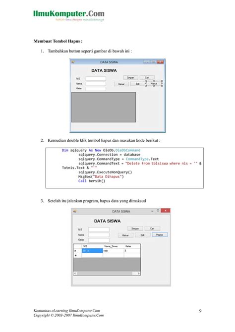 Aplikasi Edit Simpan Hapus Cari Data Menggunakan Visual Basic PDF
