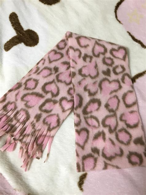 일본빈티지 메조피아노 레오파드 핑크 브라운 머플러 히메갸루 라떼갸루 후루츠패밀리