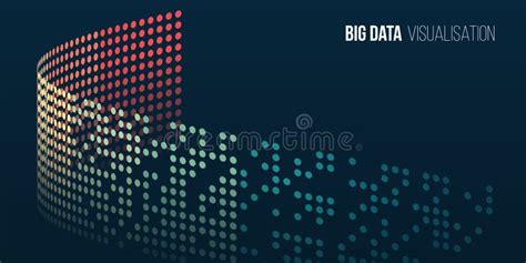 Big Data Visualization Banner Abstract Background With Circles Array Binary Code Connection