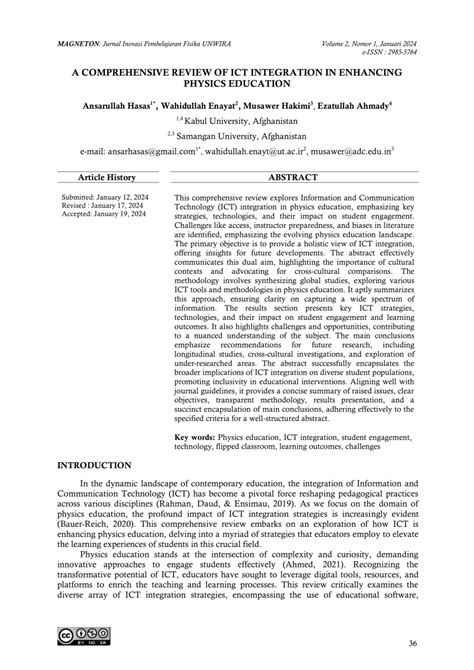 Pdf A Comprehensive Review Of Ict Integration In Enhancing Physics