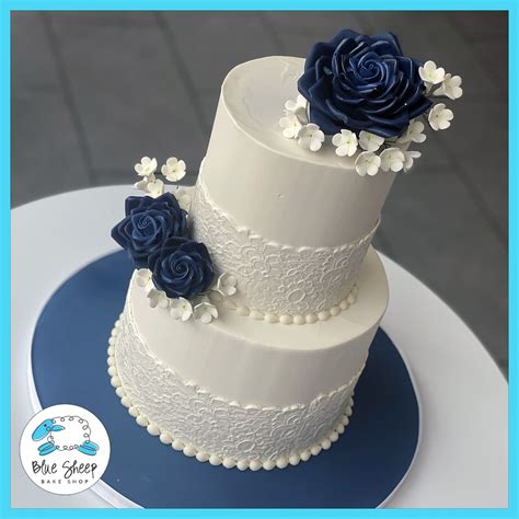 Navy Wedding Cake
