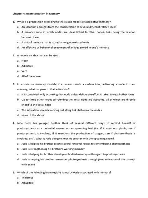 chapter 4 representation in memory pdf memory cognition