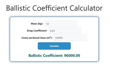Ballistic Coefficient Calculator Savvy Calculator