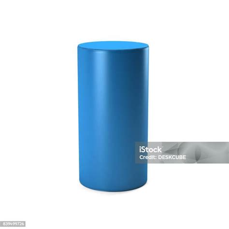 흰색 바탕에 파란색 실린더입니다 3d 렌더링 그림 원기둥에 대한 스톡 사진 및 기타 이미지 원기둥 3차원 형태 파란색 Istock