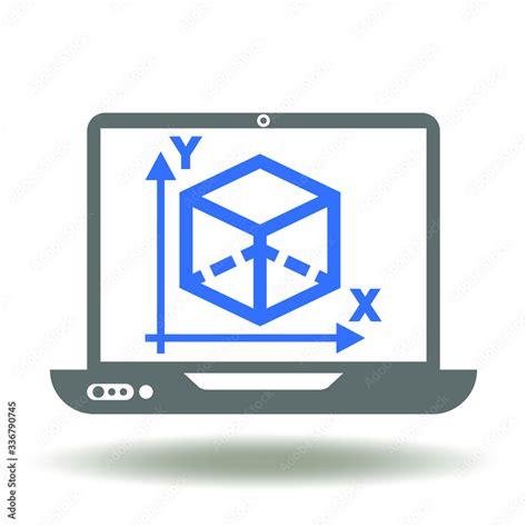 Vetor De Bim Building Information Modeling Logo Laptop Computer Graph Coordinate Cube Facility