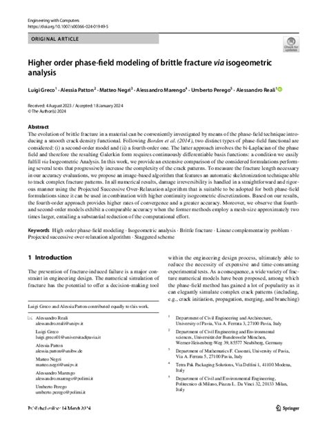 Pdf Higher Order Phase Field Modeling Of Brittle Fracture Via Isogeometric Analysis