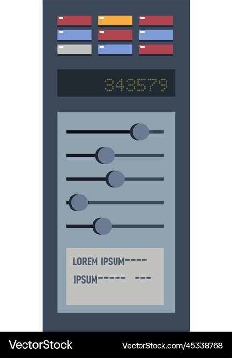 Panel With Display And Buttons Indicators Vector Image