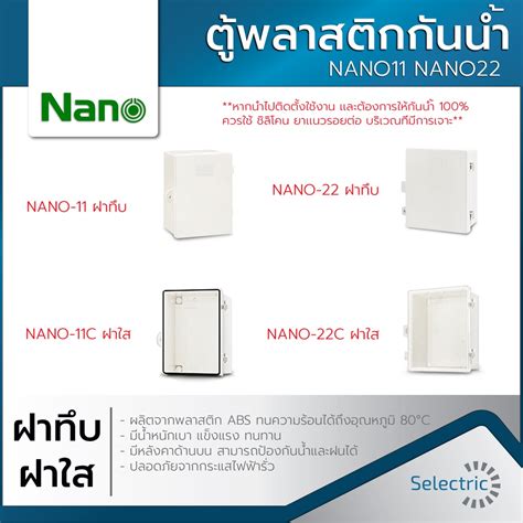 ตู้กันน้ำ ตู้พลาสติก ฝาทึบ ฝาใส Nano11 Nano22 ตู้ไฟ Shopee Thailand