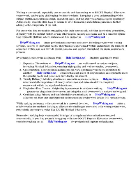 Igcse Physical Education Coursework Pdf Physical Fitness Expert