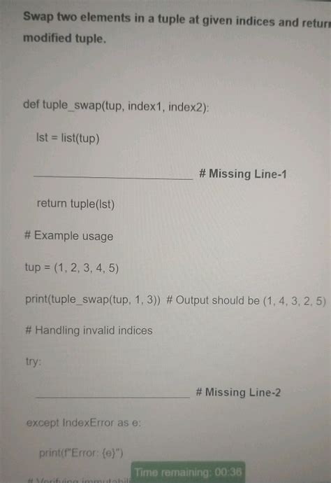 Swap Two Elements In A Tuple At Given Indices Studyx Swap Two Elements In A Tuple At Given Indices Studyx