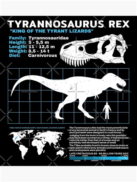 Tyrannosaurus Rex Data Sheet Poster For Sale By Nicgraygraphic
