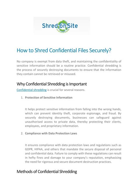 ppt how to shred confidential files securely shred on site