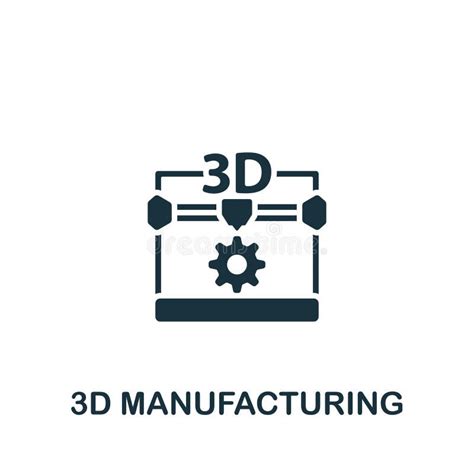 3d Manufacturing Icon Monochrome Simple Sign From Digitalization