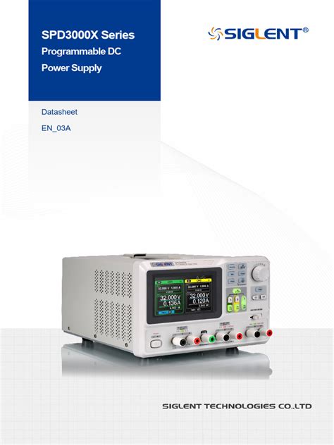 Siglent Dc Power Supply Spd3303x Datasheet E03a Pdf Power Supply Electrical Engineering