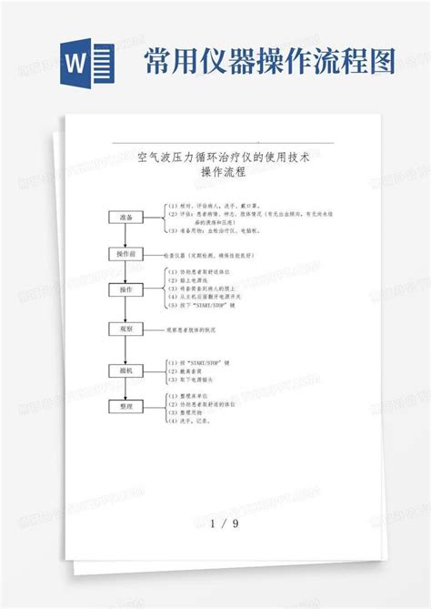 常用仪器操作流程图Word模板下载 编号qwpprzey 熊猫办公