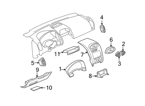 Saturn Vue Instrument Panel Knee Bolster Lower Gray 22729990