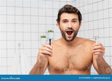 Shirtless Man Looking At Camera While Stock Photo Image Of Purity Bodycare