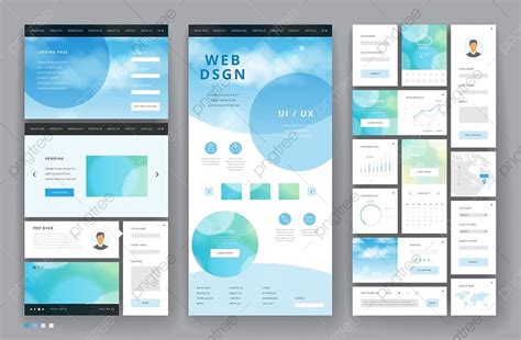 Website Template Design With Interface Elements Template Download On