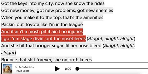 Travis Scott Lyrics On Song Stargazing In 2018 Album Astroworld