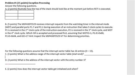 Problem 1 15 Points Exception Processing Answer