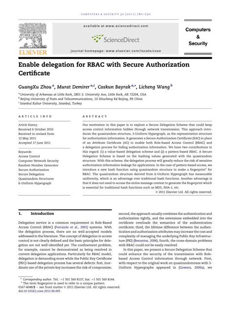 pdf enable delegation for rbac with secure authorization certificate