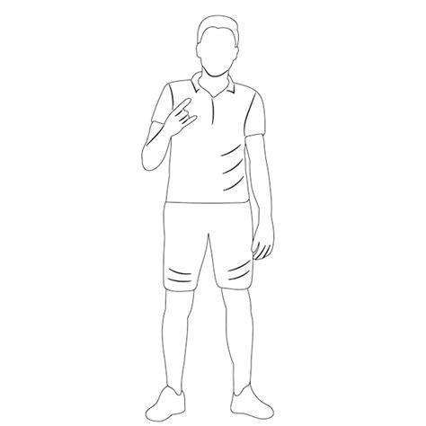 Premium Vector Man Outline Sketch On White Background Isolated