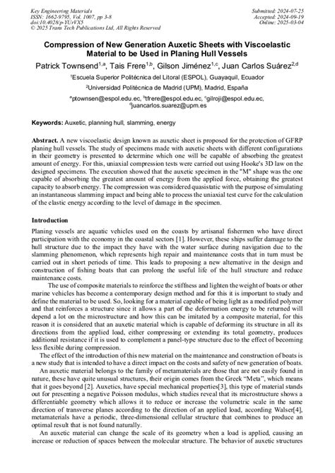 Compression Of New Generation Auxetic Sheets With Viscoelastic Material To Be Used In Planing