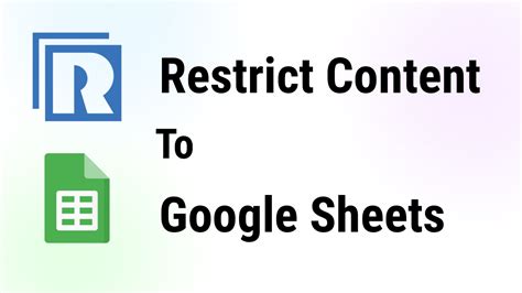 How To Integrate Restrict Content With Google Sheets Only 2 Easy Steps