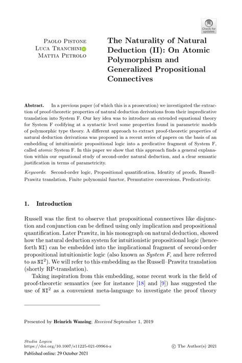 Pdf The Naturality Of Natural Deduction Ii On Atomic Polymorphism