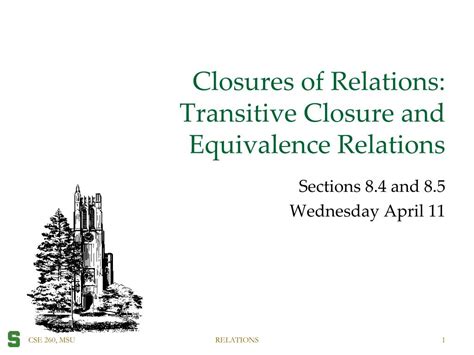 Ppt Closures Of Relations Transitive Closure And Equivalence Relations Powerpoint