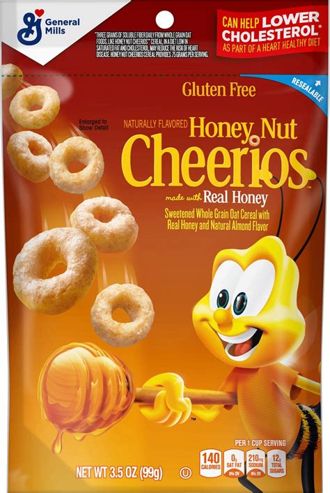Cheerios Honey Nut Cheerios Heart Healthy Cereal 3 5 Oz Resealable Bag