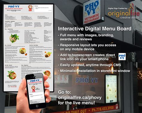Digital Menu Boards Original Fire Creative Studio In Victoria BC