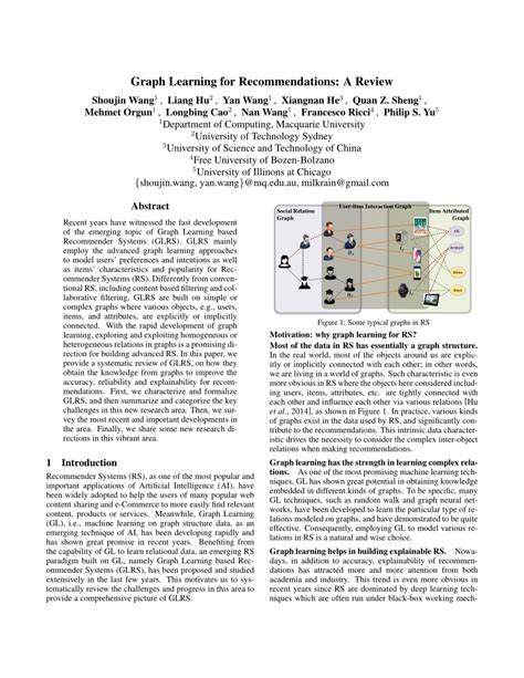 PDF Graph Learning For Recommendations A Review