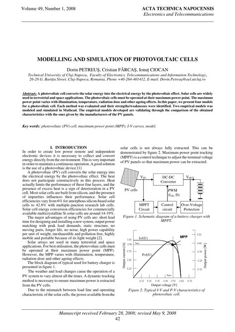 pdf modelling and simulation of photovoltaic cells