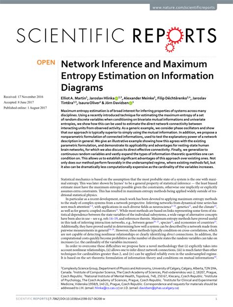 pdf network inference and maximum entropy estimation on information