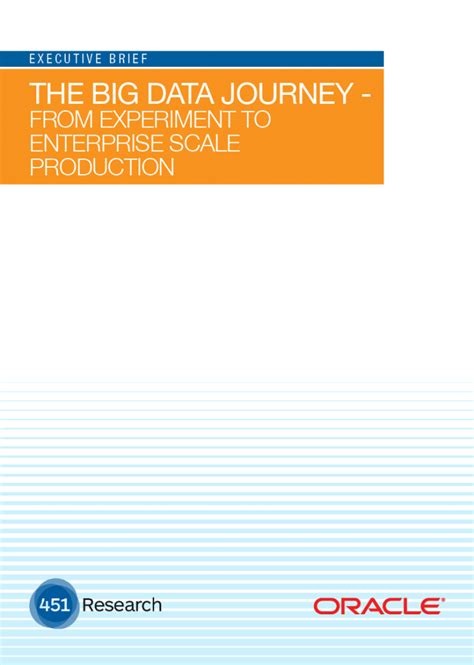 The Big Data Journey From Experiment To Enterprise Scale Production Insightbrief