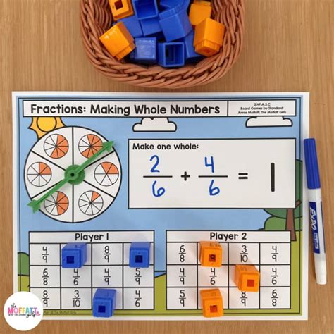 3rd Grade Math Board Games Whole Numbers As Fractions 3nfa3c