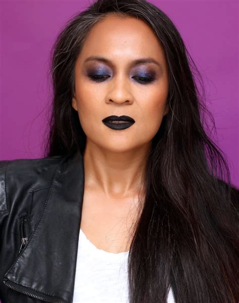 A Ghost Bride Vibe Sooty Smokey Lids With Matte Black Lips Makeup