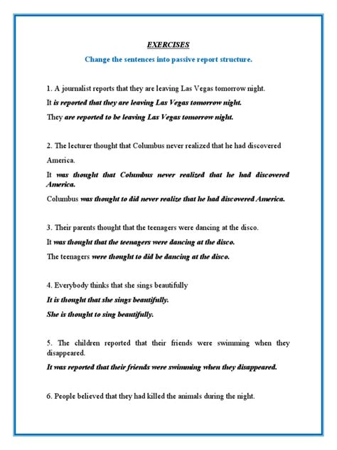 Passive Report Structure Reporting Clauses In The Passive Daneisy Capois Pdf Cetaceans