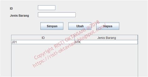 aplikasi crud sederhana dengan java swing dan mysql