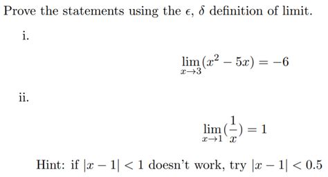 solved prove the statements using the e d definition of