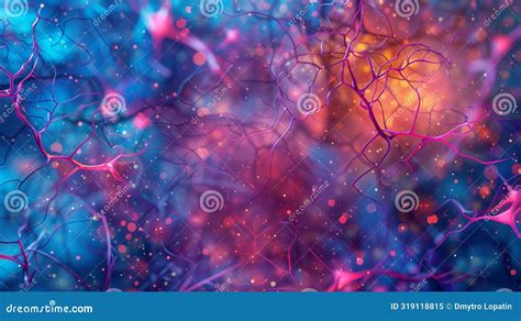 Human Neural Network Closeup Nervous System And Synapse Neurology And