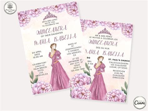 Invitaciones De Quinceañera Quinceanera Invitaciones Editable