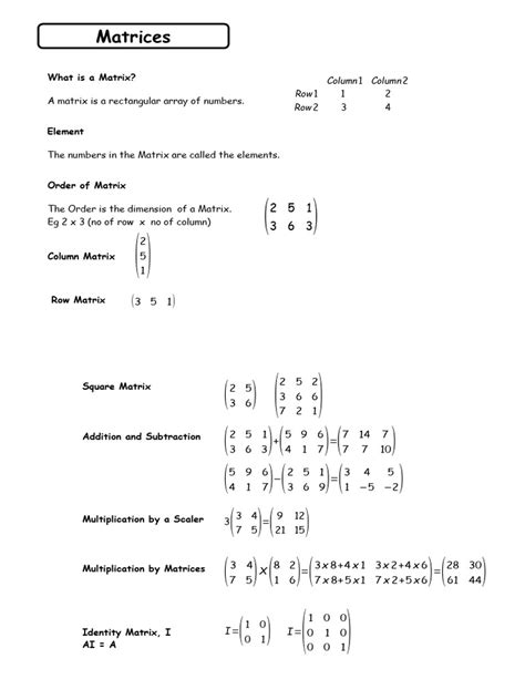 1 Matrix Notes Pdf