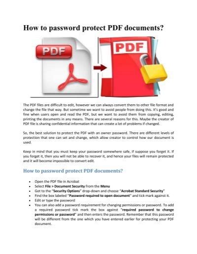 How To Password Protect PDF Documents