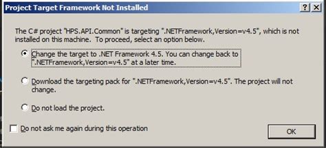 Project Target Framework Not Installed Visual Studio 2013 Stack