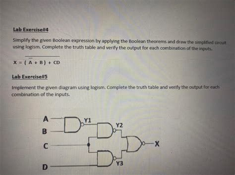 Solved Lab Exercise7 Simplify The Given Sop Expression