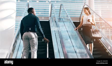 Same Goal Different Paths Two Young Businesspeople Greeting While