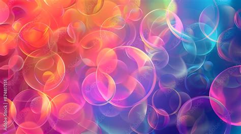 A Vibrant Abstract Background With A Dynamic Array Of Overlapping Circles In Various Sizes And