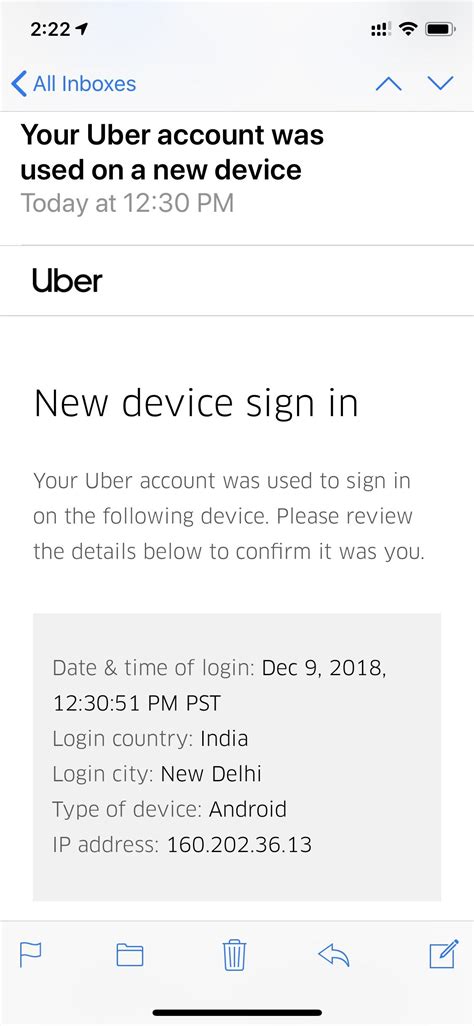 I Received An Email From Uber The Someone Logged My Username From India